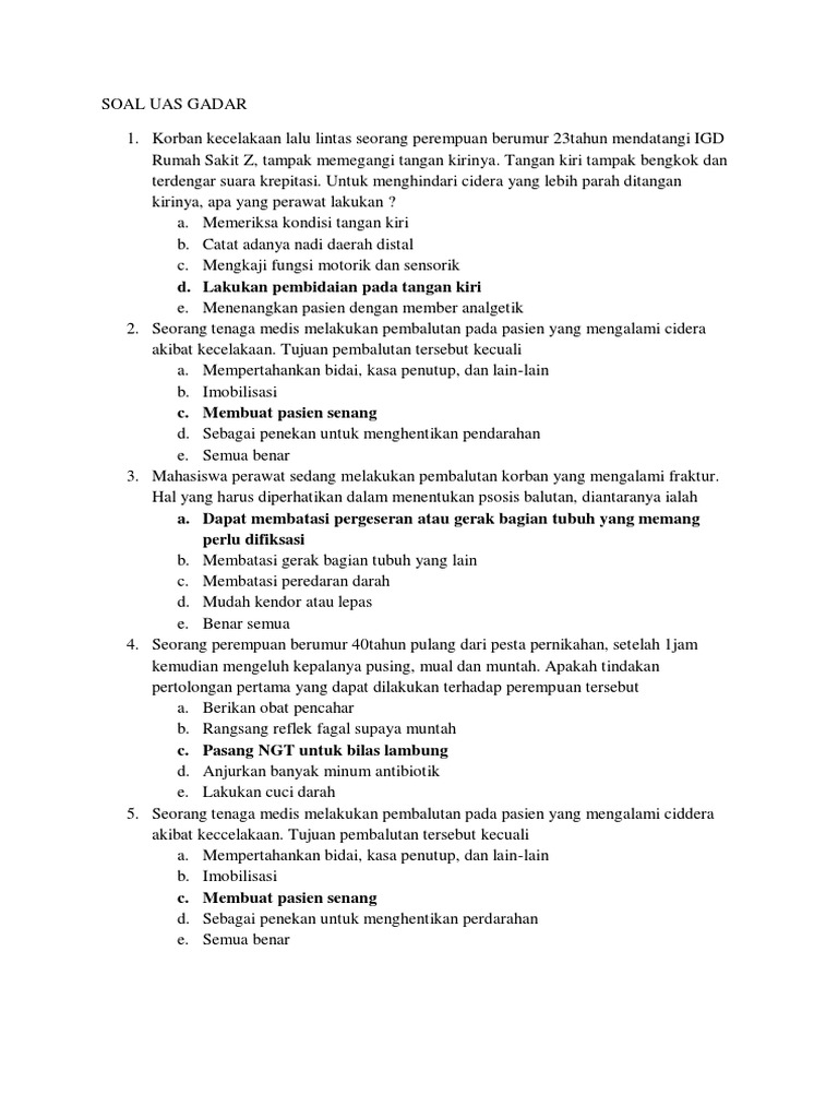 Soal Uas Gadar | PDF | Pengembangan Diri