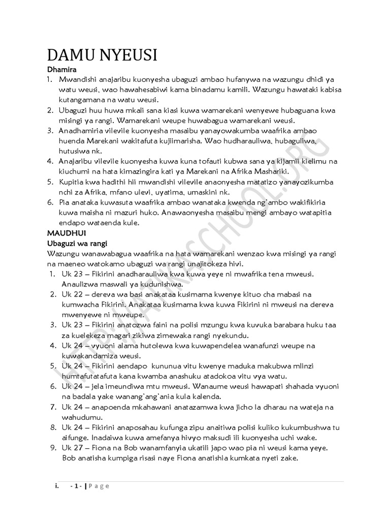 Damu Nyeusi1 | PDF