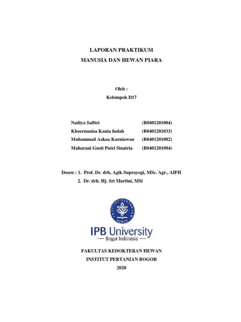 Laporan Praktikum Manusia Dan Hewan Piara Kelompok D17 | PDF