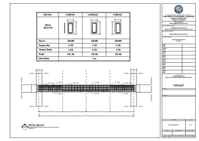 Detail Struktur Balok Bertulang Gedung 10 Lantai | PDF