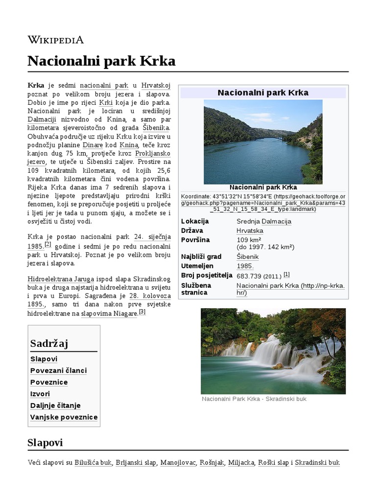 Nacionalni Park Krka | PDF