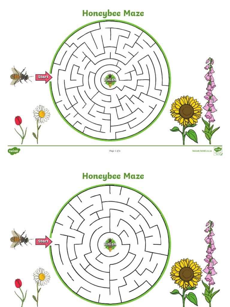 Za Kps 6 Honeybee Maze Activity Sheets Ver 1 | PDF | Cooking, Food ...