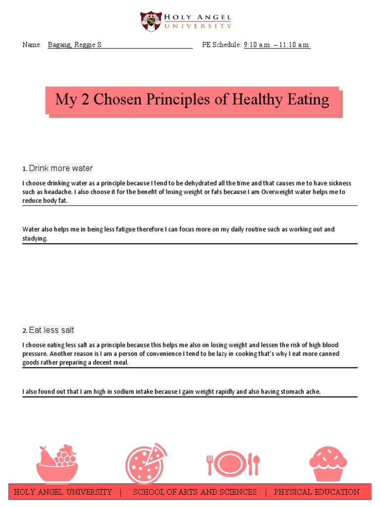 2 Chosen Healthy Eating Principle | PDF