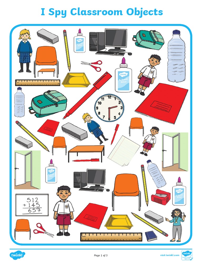 I Spy Classroom Objects Activity | PDF | Home & Garden | Art