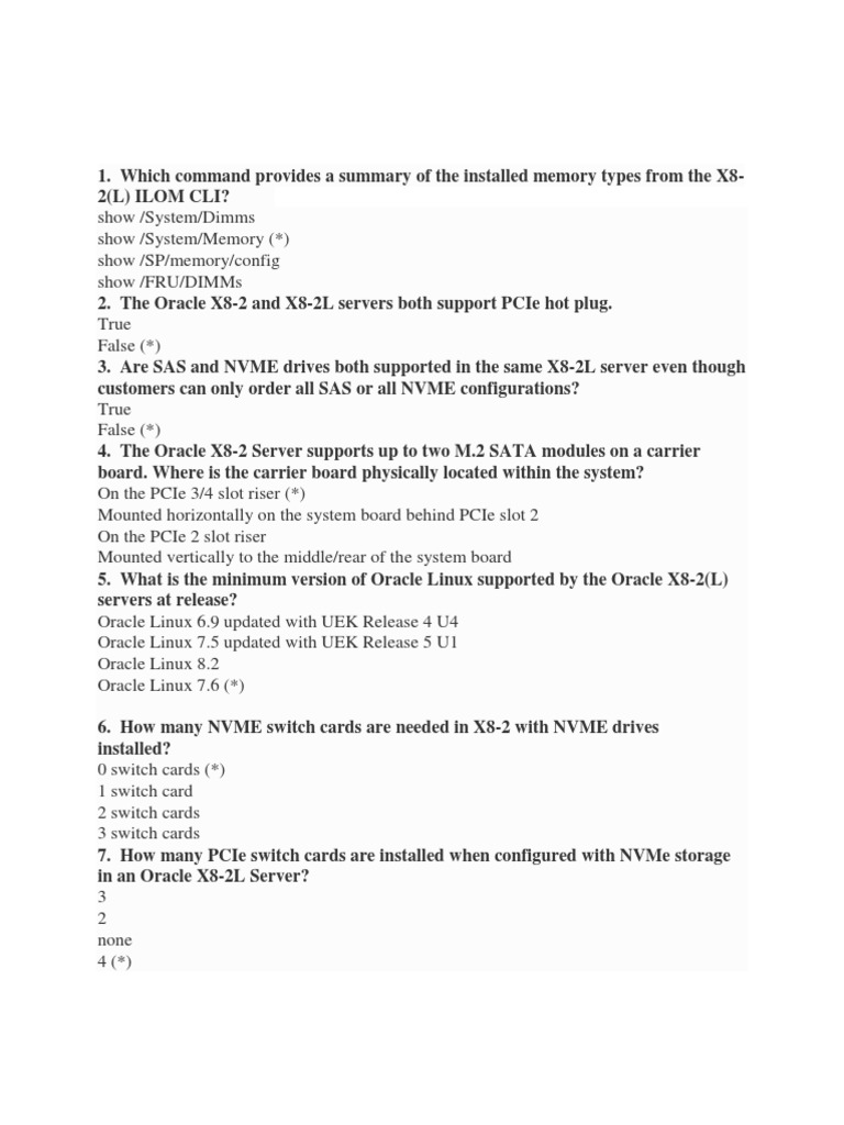 Oracle Server X8-2 X8-2L Technical Introduction Assessment | PDF | Computer Networking ...