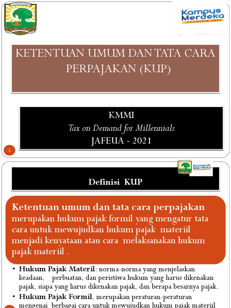 Materi 2 - Ketentuan Umum Dan Tata Cara Perpajakan (KUP) 1 | PDF ...