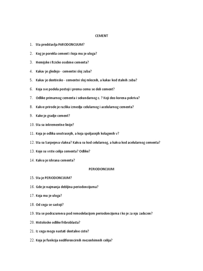 Parodoncijum I Pljuvacne Zlezde | PDF