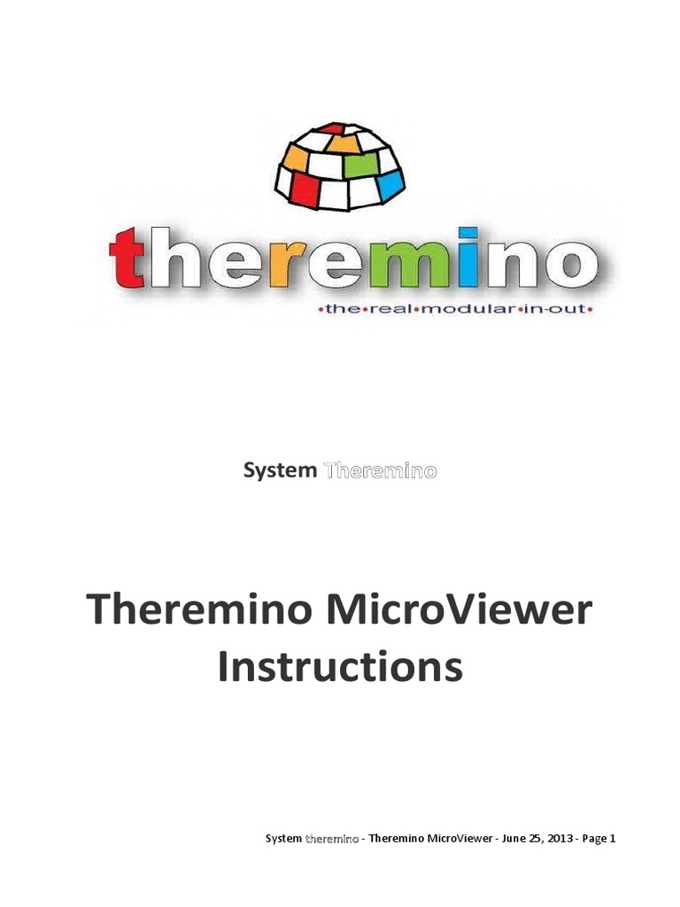 Theremino Microviewer Instructions: System | PDF | Image Scanner ...