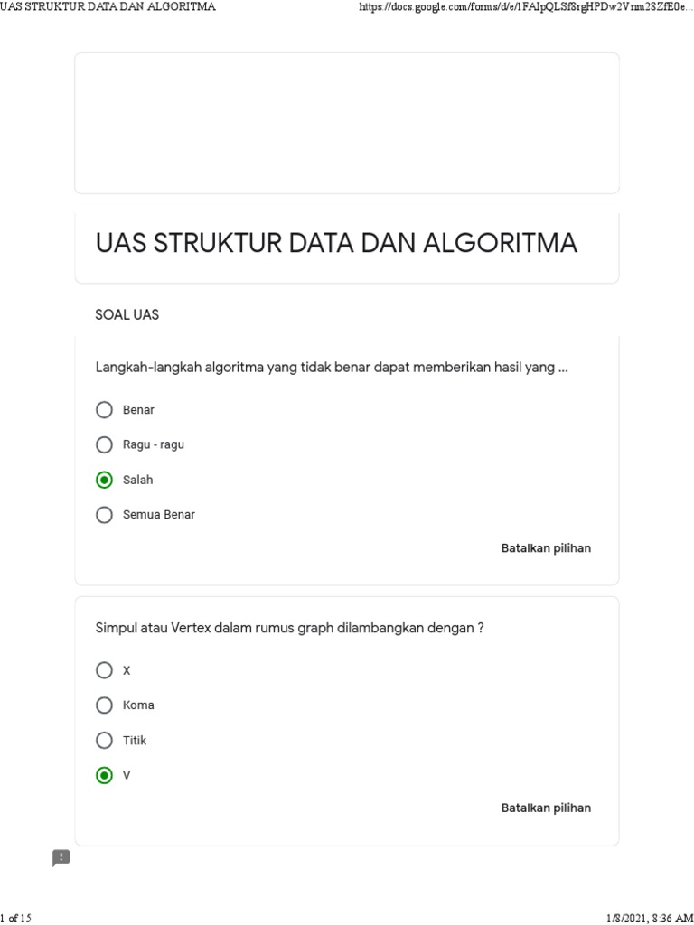 Uas Struktur Data Dan Algoritma | PDF