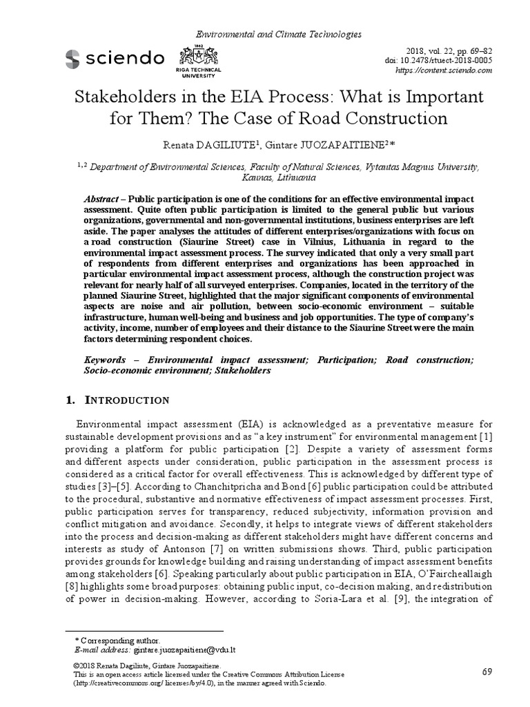 Stakeholders in The EIA Process What Is Important | PDF | Environmental ...
