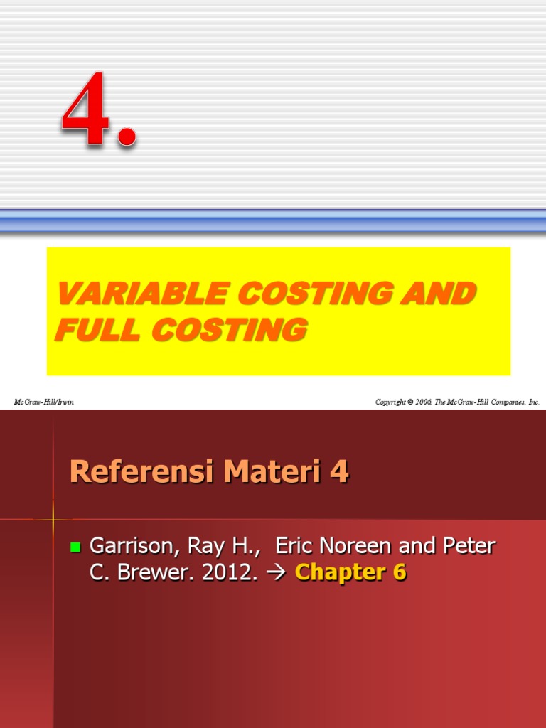 Dasar Akmen 4 - Variable Costing and Full Costing | PDF | Cost Of Goods Sold | Inventory