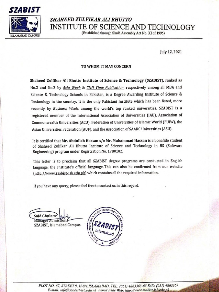 English Proficiency Letter | PDF