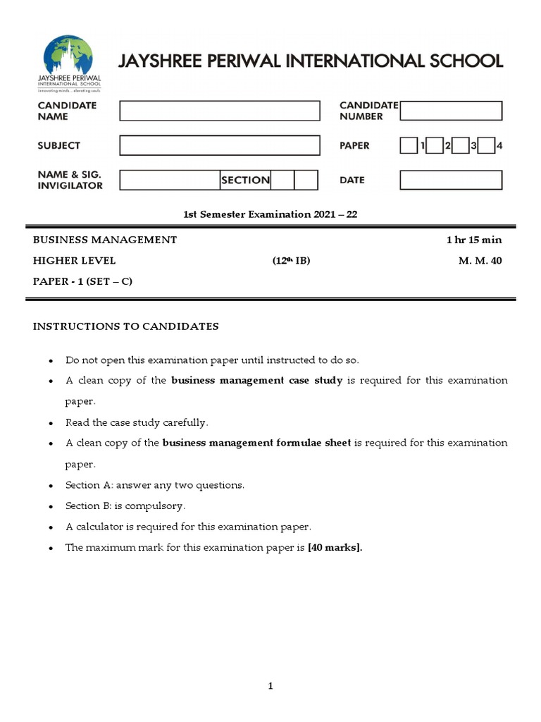 12th BM Paper - 1 - HL (Set - C) | PDF | Retail | Option (Finance)