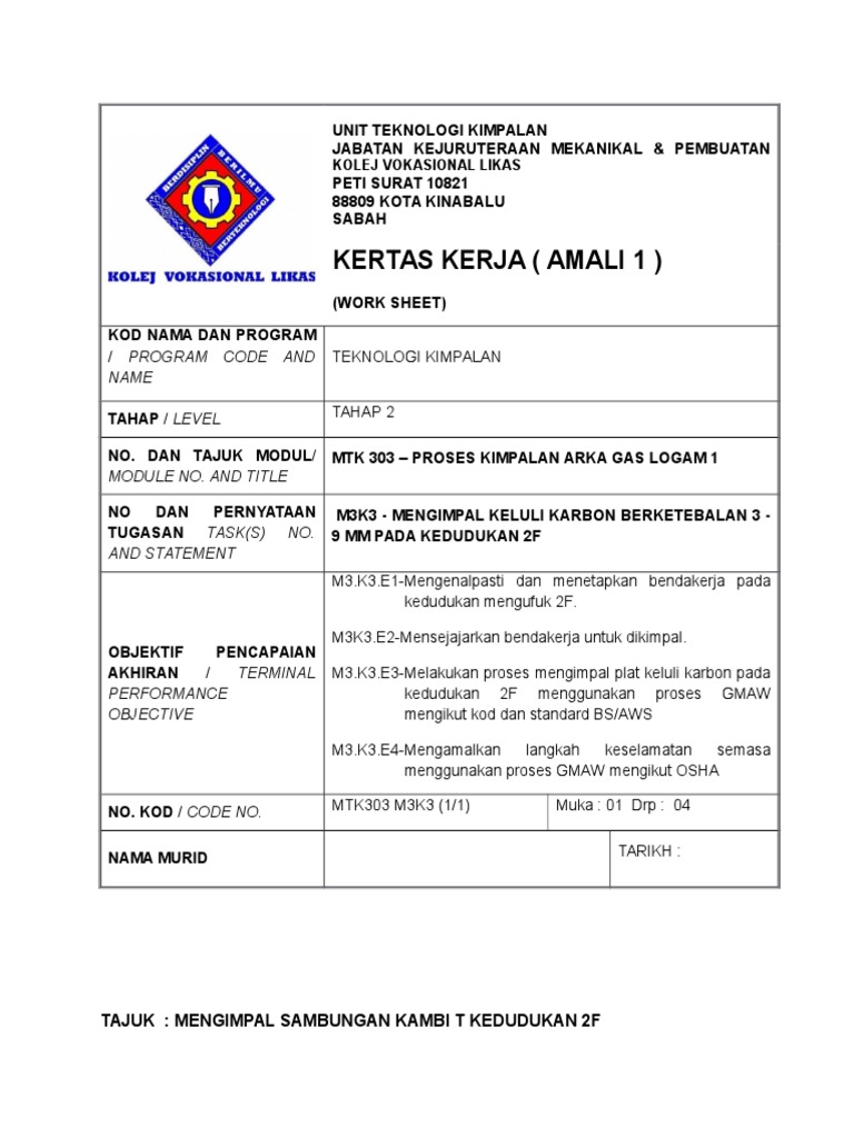 Kertas Kerja Mtk303 (Amali 1) | PDF