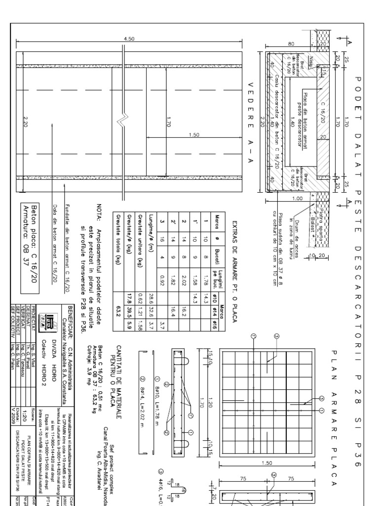 14 Plan Cofraj Si Armare Podet Dalat Layout1 1 | PDF