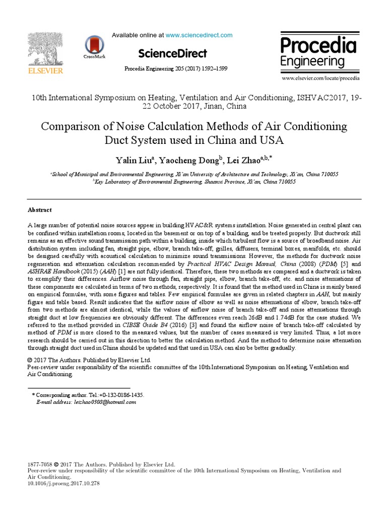 Comparison of Noise Calculation Methods of Air Con | PDF | Duct (Flow ...