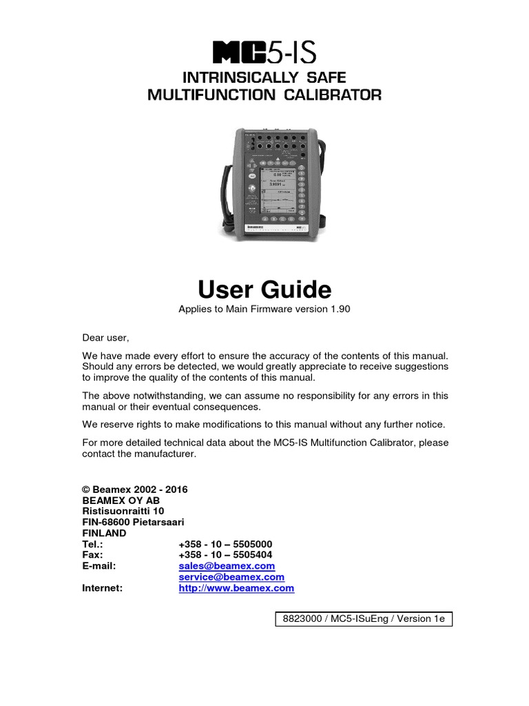 MC5 IS User Guide | PDF | Battery Charger | Calibration