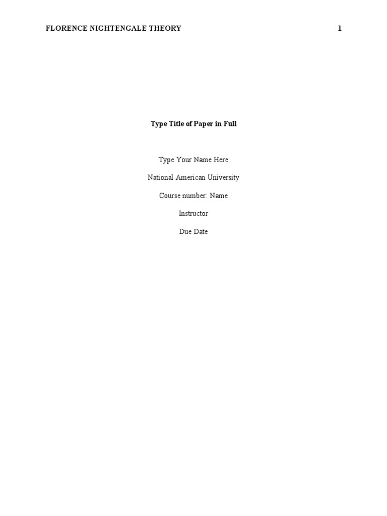 Nightingale's Nursing Theory Overview | PDF | Citation | Publishing