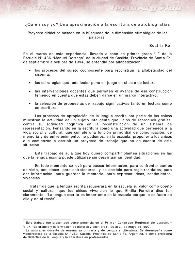 Una Aproximacion A La Escritura de Biografias | PDF | Autobiografías ...