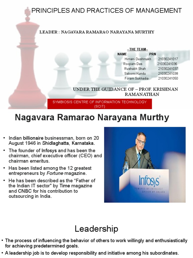 Principles and Practices of Management: Leader: Nagavara Ramarao Narayana Murthy | PDF ...