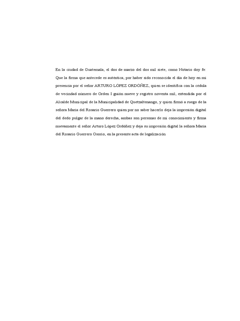 Firma a ruego en acta notarial | PDF