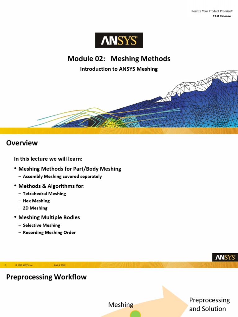 Module 02: Meshing Methods: Introduction To ANSYS Meshing | PDF | Geometry