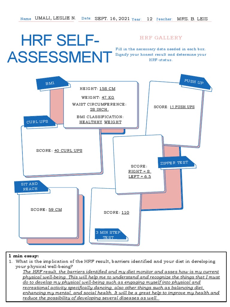 Wk1pt - HRF Self-Assessment Result Gallery | PDF
