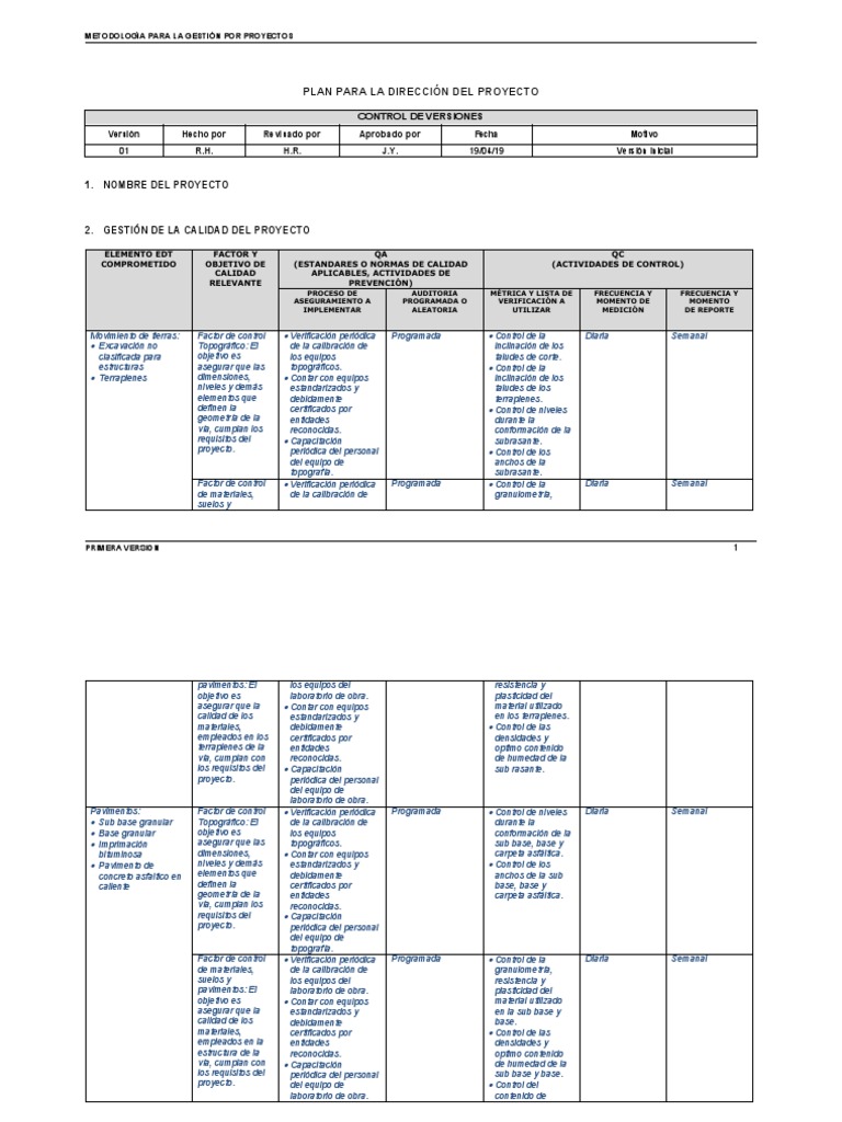 Ejemplo Matriz de Gestion y Control | PDF
