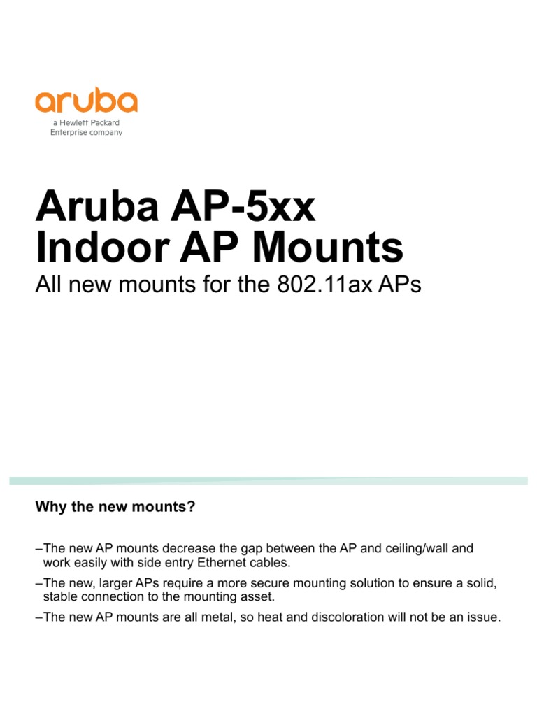 AP-5xx Mounting Options Aruba | PDF | Wall | Manufactured Goods