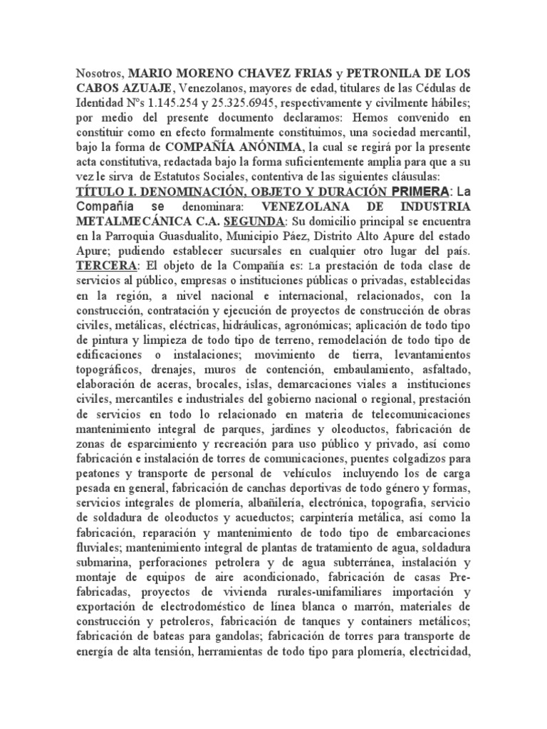 Modelo Nuevo | PDF | Junta Directiva | Compartir (Finanzas)