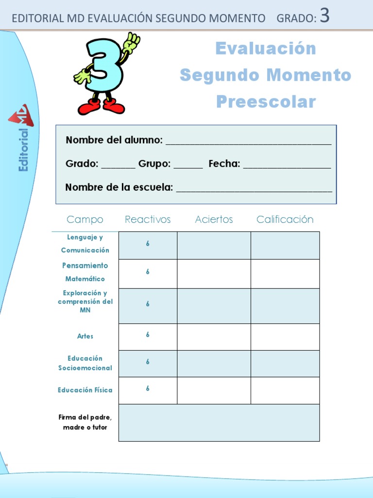 Evaluacion 2do Momento 3ro Preescolar | PDF | Educación de la primera ...