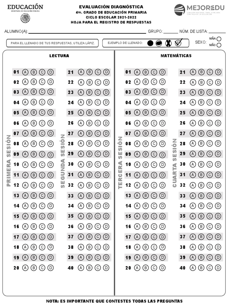 Hoja de Respuesta | PDF