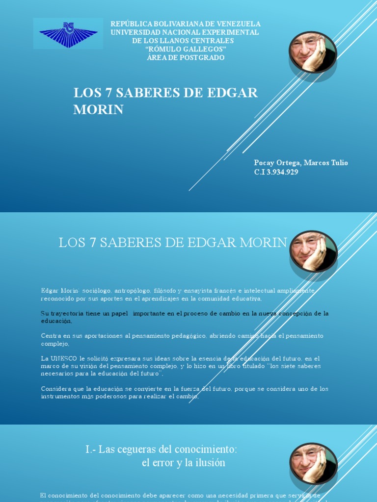 Los 7 Saberes de Edgar Morin | PDF | Conocimiento | Naturaleza