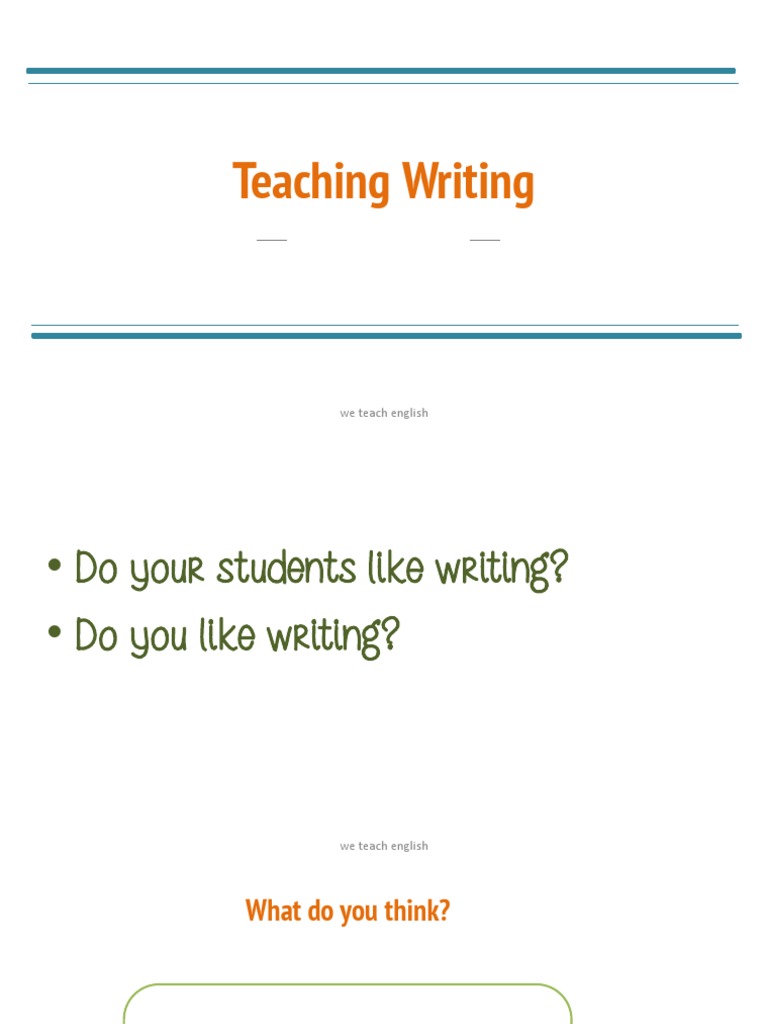 Teaching Writing: We Teach English | PDF | Vocabulary | Reading ...