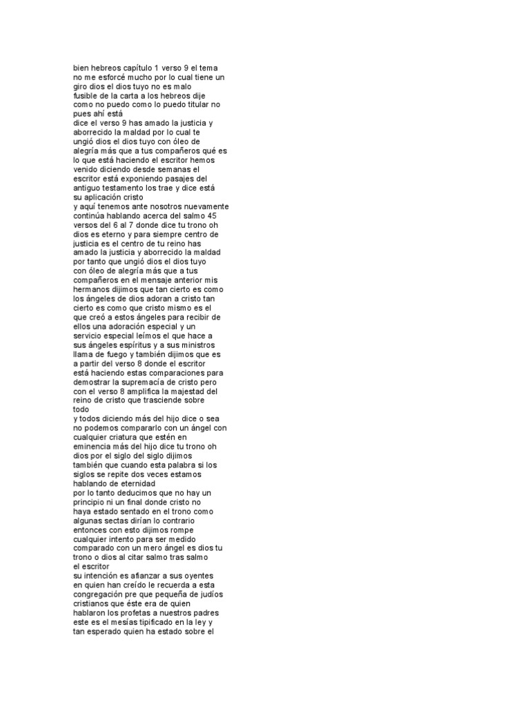 Hebreos 1:9: Justicia y Maldad en Cristo | PDF | Cristo (título) | La ...