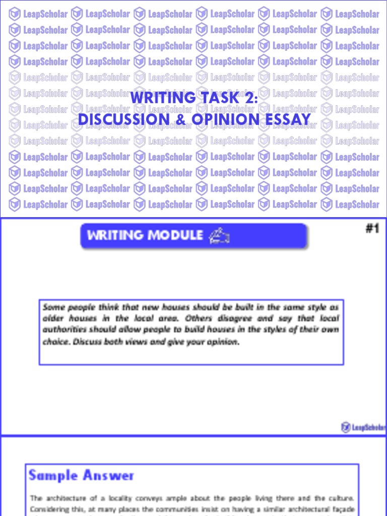 Writing Task 2 - Discussion - Opinion Essay | PDF | Cognition
