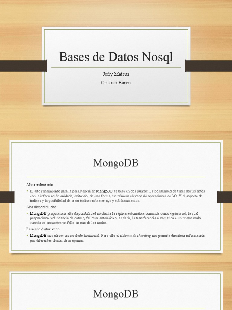 Motores Nosql | PDF | Mongo Db | Bases de datos