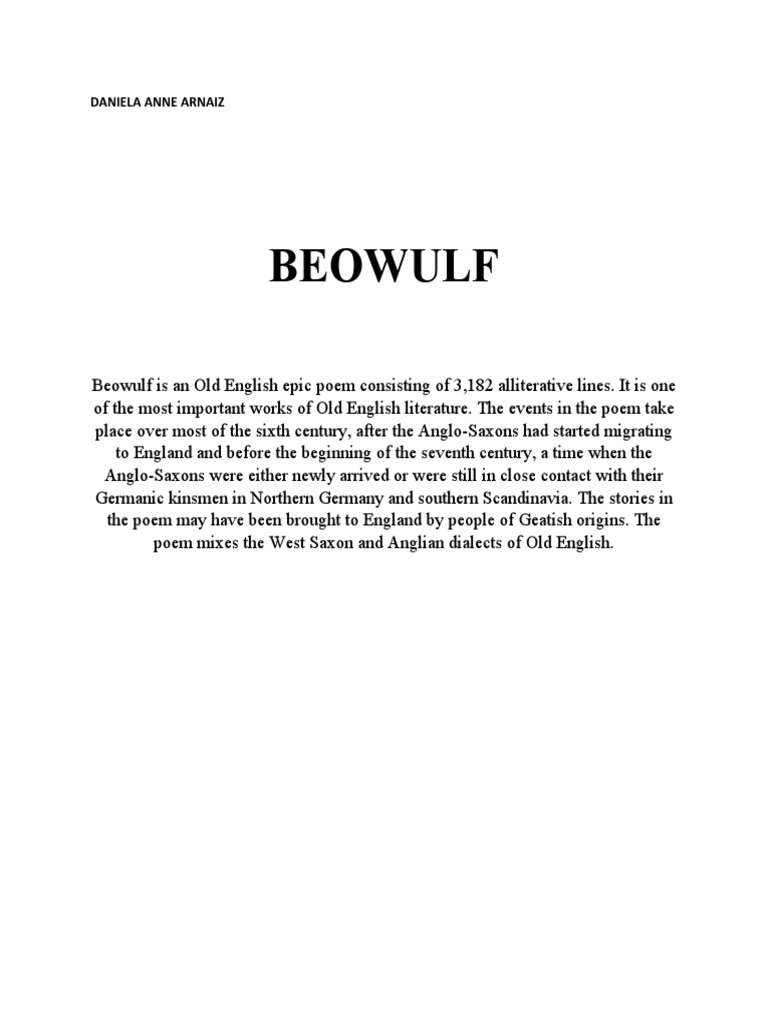 Beowulf 1 | PDF | Beowulf | Medieval Literature