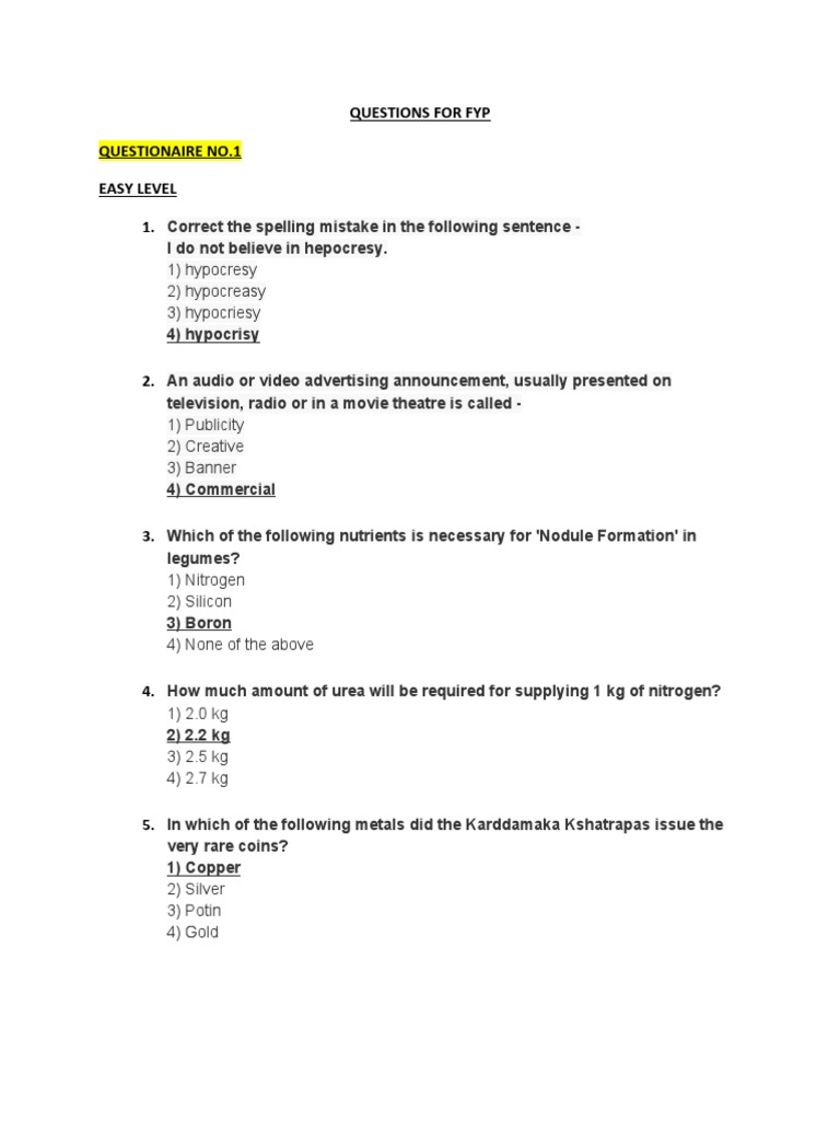 FYP Questionnaire: General Knowledge Quiz | PDF | Saturn | Neptune
