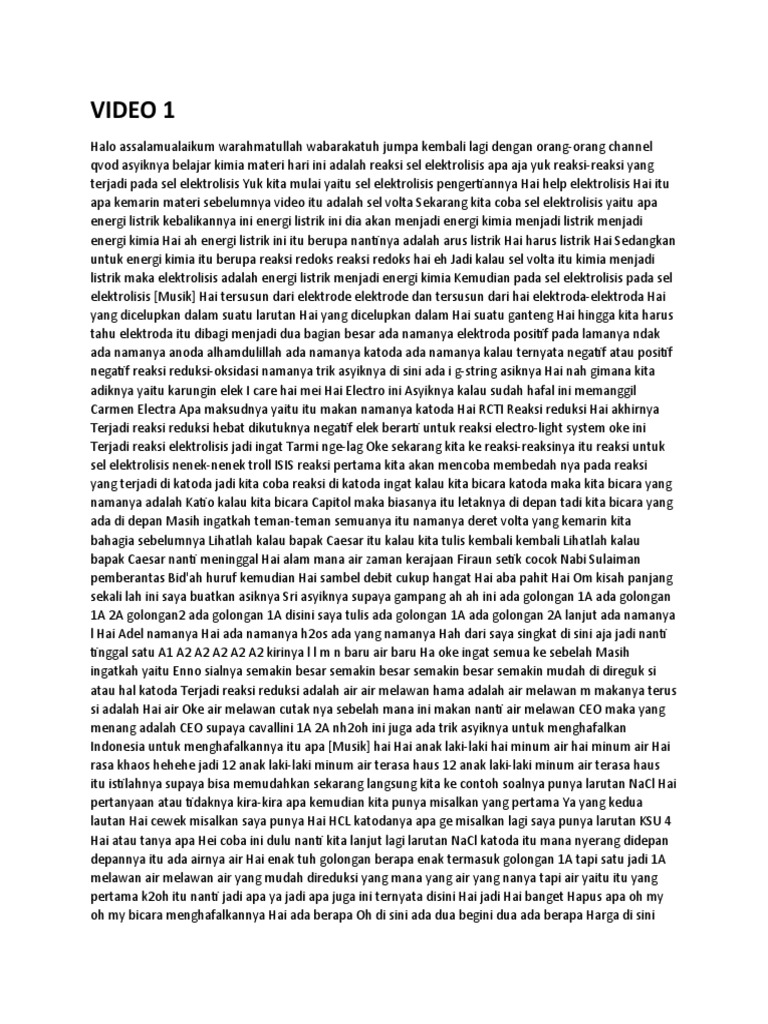 Transkrip Video Youtube | PDF