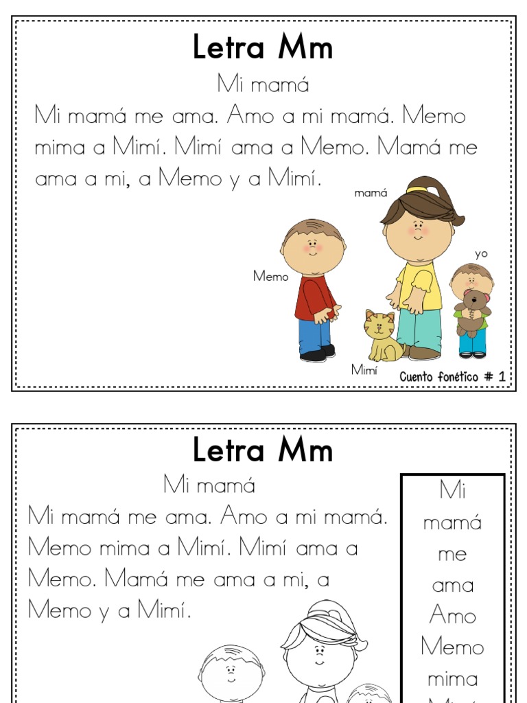 Mi Mamá Mi Mamá Me Ama. Amo A Mi Mamá. Memo Mima A Mimí. Mimí Ama A ...