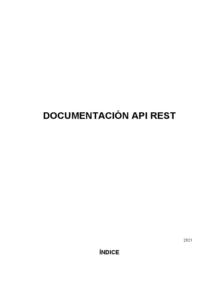 Documentación API Rest | PDF | Gestión de tecnología de la información | Archivo de computadora