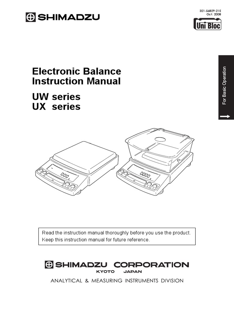 Electronic Balance Instruction Manual UW Series UX Series | PDF ...