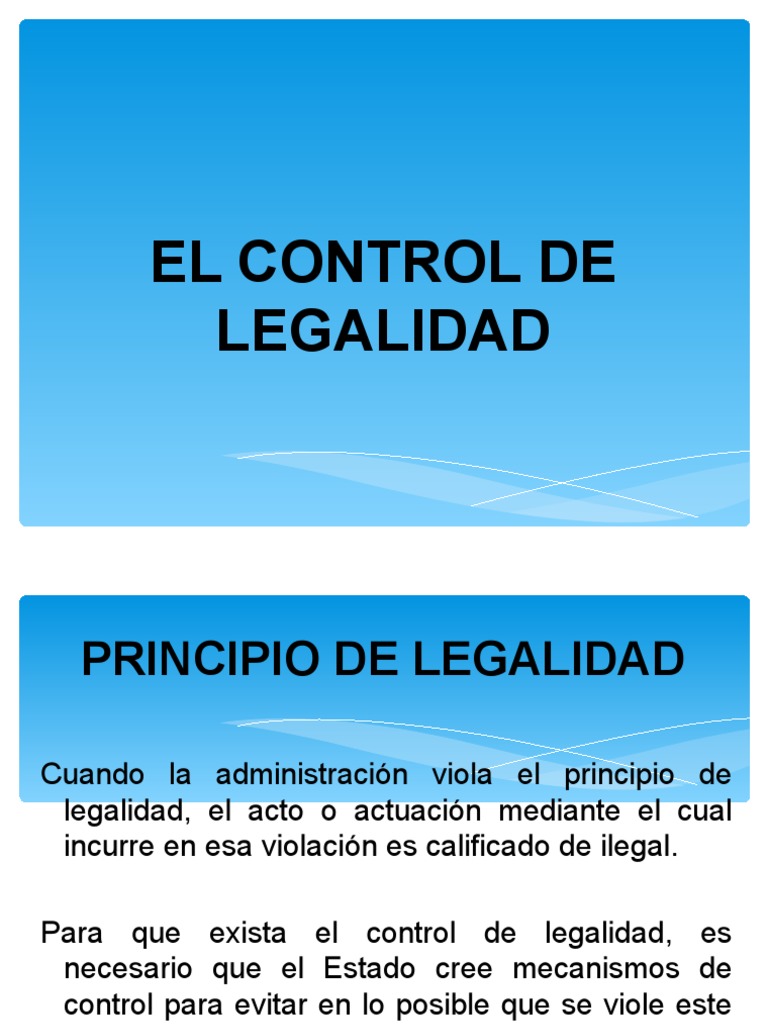 El Control de Legalidad | PDF | Constitución | Jurisdicción