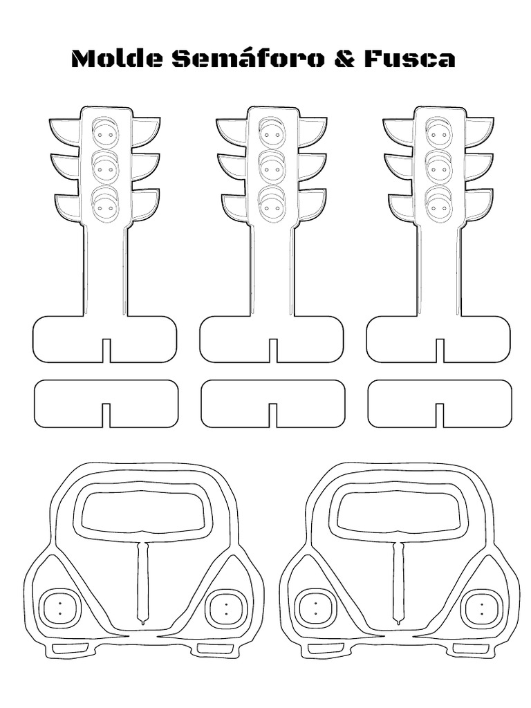 Fusca Semaforo Molde Papelao | PDF