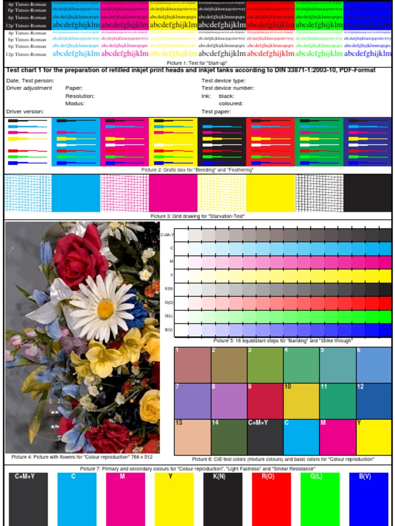 Print Test Pages | PDF | Color | Printer (Computing)