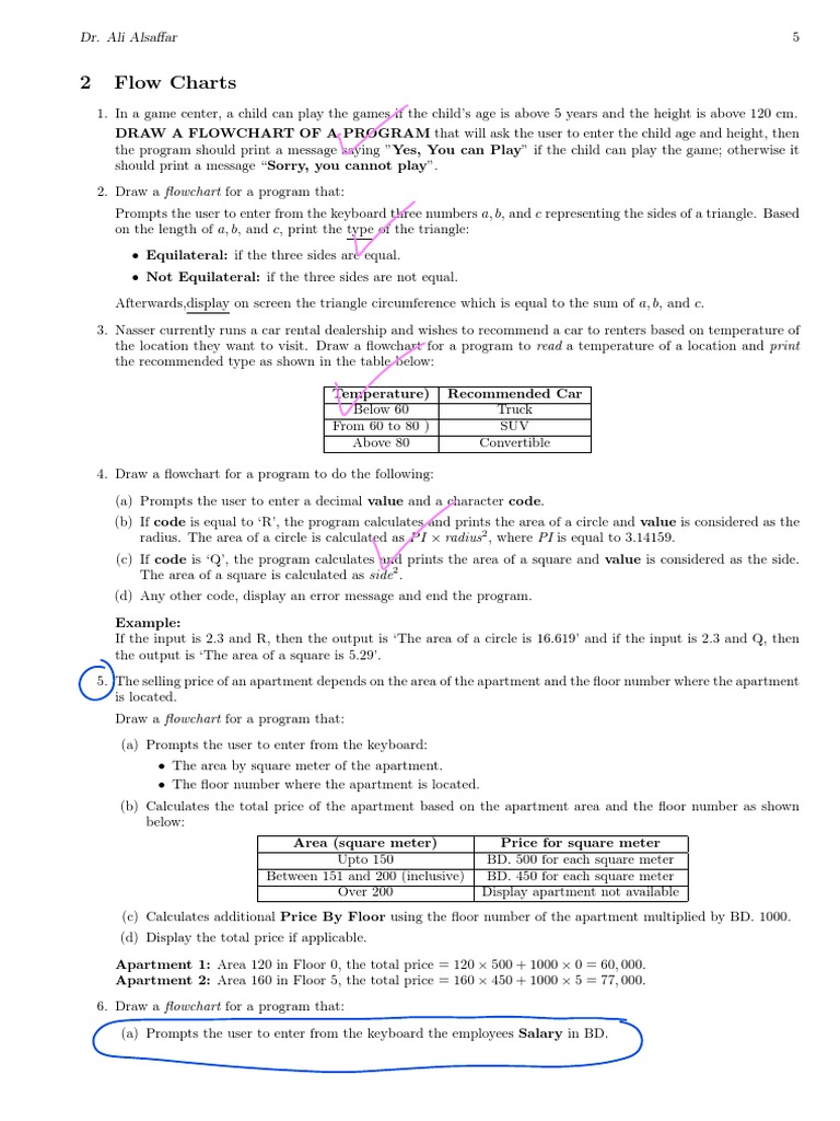 JAVA Flowchart Problems 1 | PDF | Area | Triangle