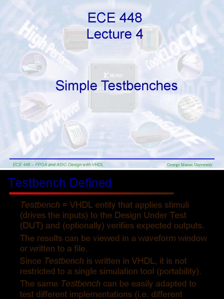 VHDL_simple_testbenches | Vhdl | Field Programmable Gate Array VHDL_simple_testbenches | Vhdl | Field Programmable Gate Array