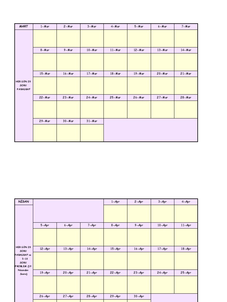 4 Ayda Tyt Bos Program | PDF