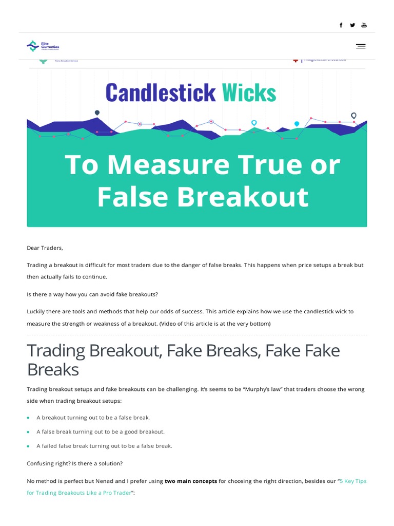 Using The Candlestick Wick To Measure True or Fake Breakout | PDF ...